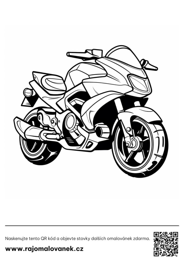 Omalovánky motorky: Vytiskněte si zdarma a vybarvujte!