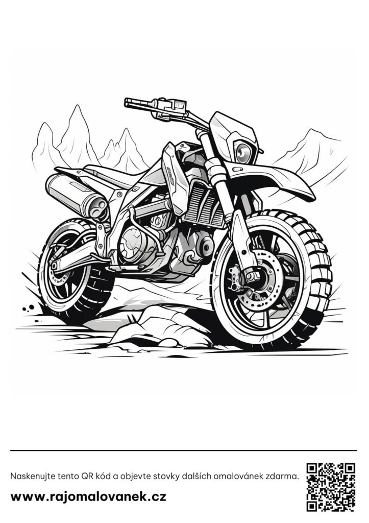 Omalovánky motorky: Vytiskněte si zdarma a vybarvujte!